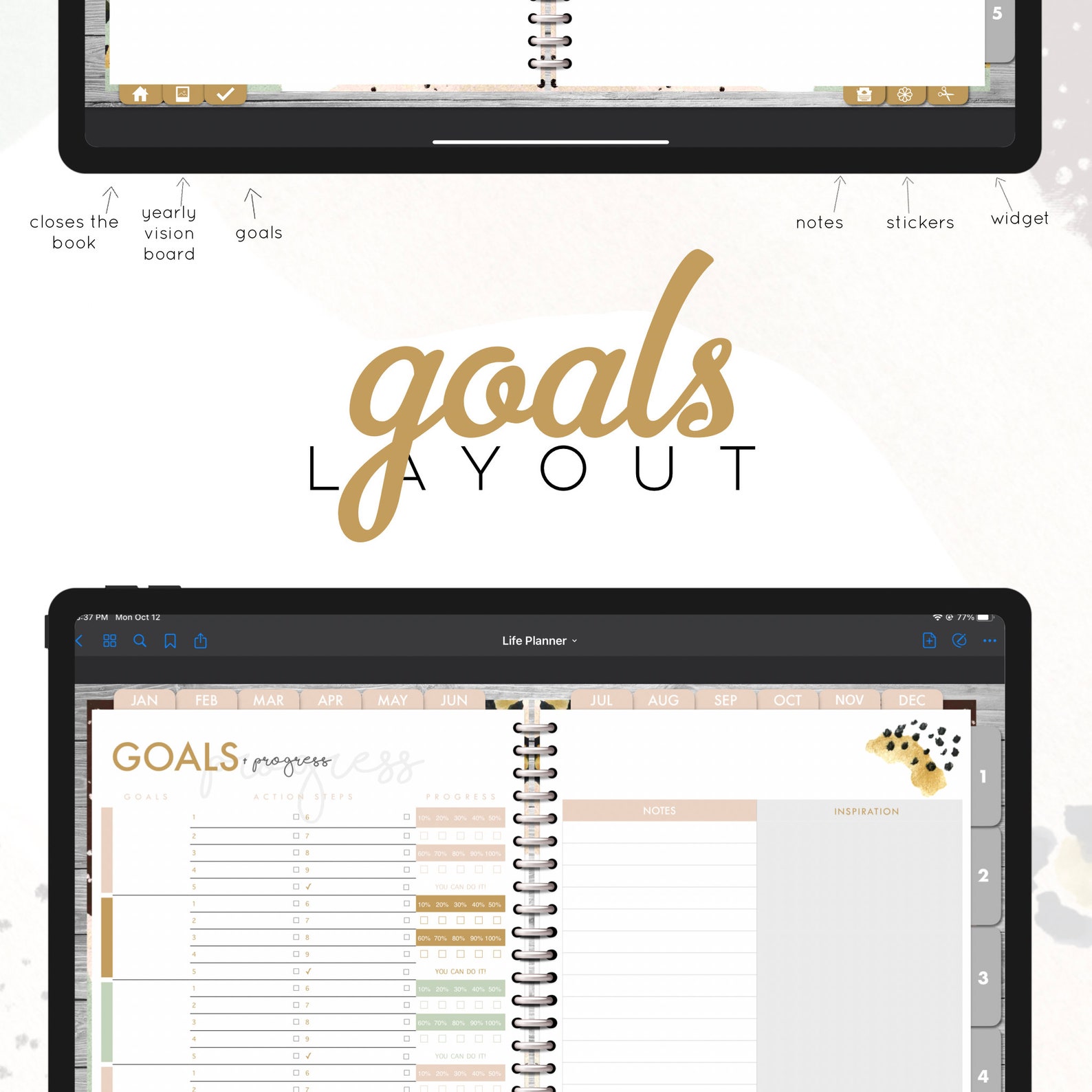 Life Planner Undated Digital Life Planner Easy Customizable - Etsy