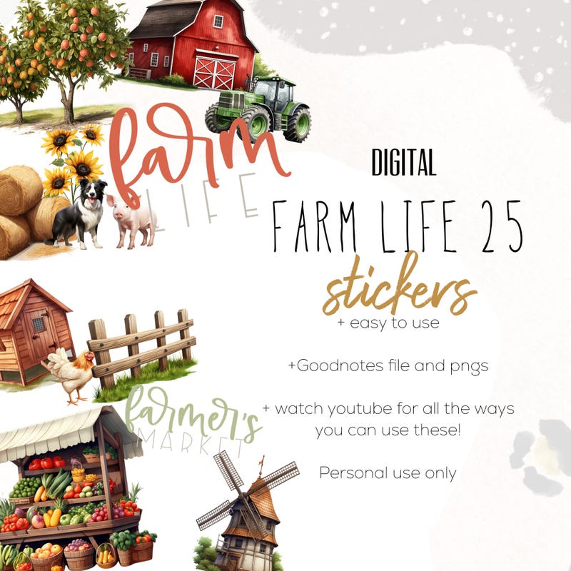 Farm Animal Stickers - Etsy