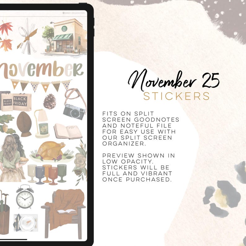 November 25 Digital Stickers | Goodnotes and Noteful Stickers | Modern ...