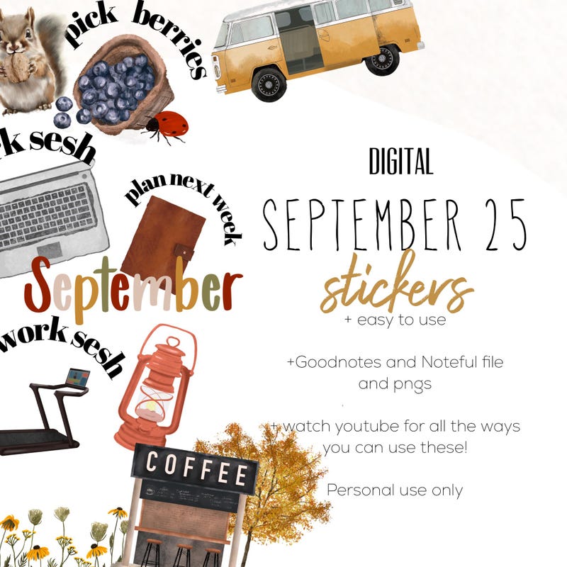 September Stickers - Etsy