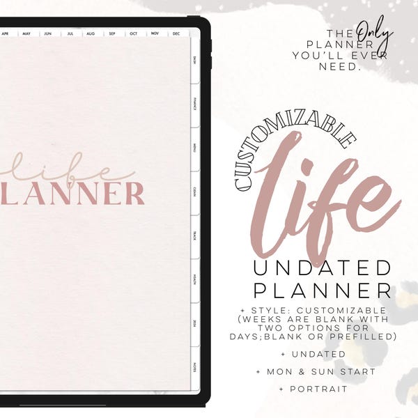 Undated Digital Planner - Etsy