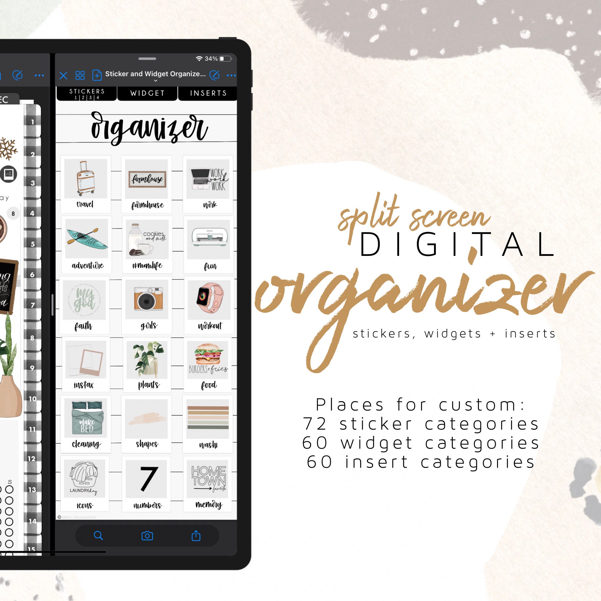 Digital Organizer (splitscreen) Sticker and Widget Planner Organizer ...
