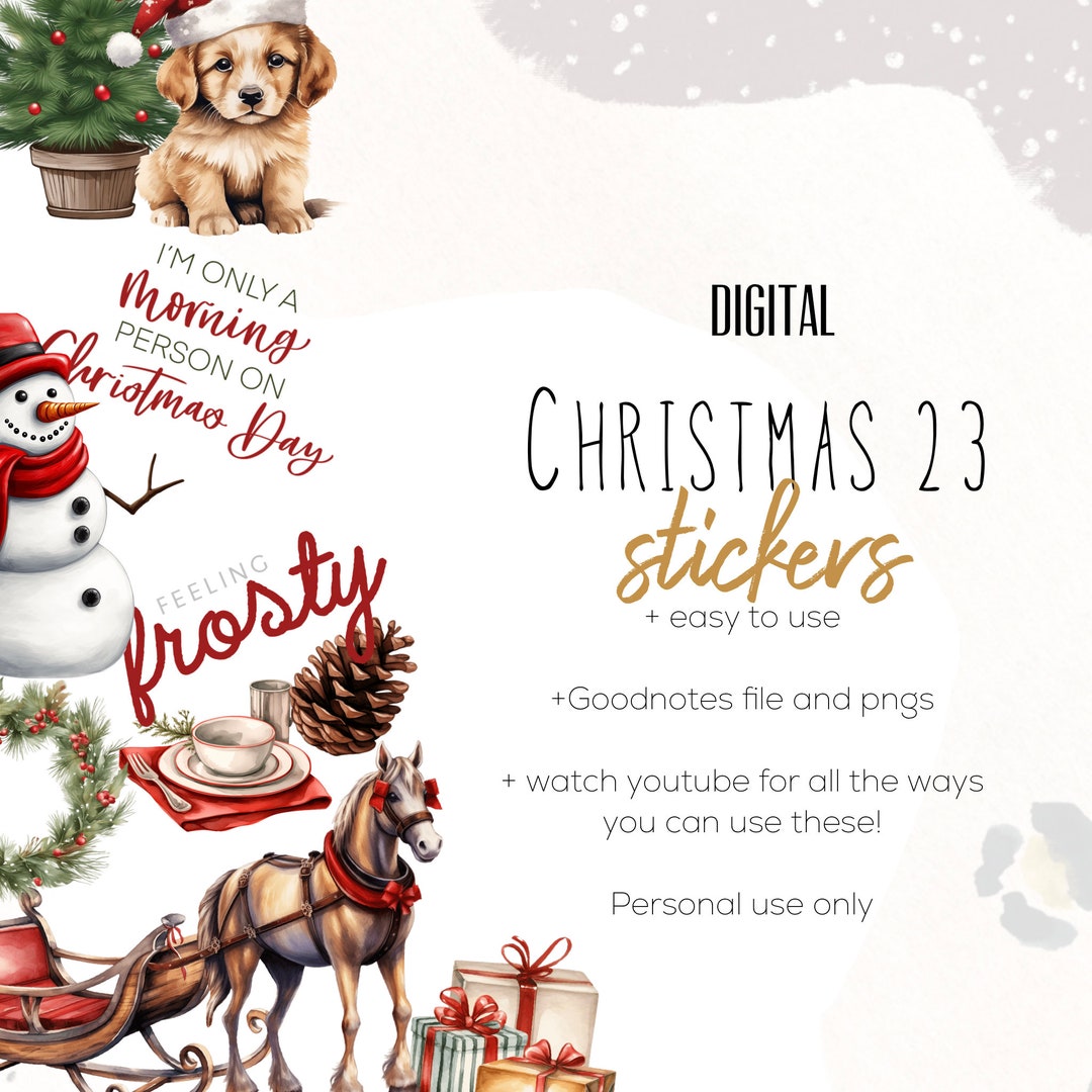 December 23 Christmas Digital Stickers | Christmas Goodnotes Modern ...