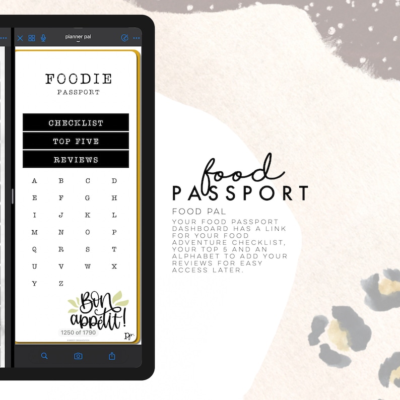 Splitscreenrestaurant Food Review Pal | Passport Style Digital Planner ...