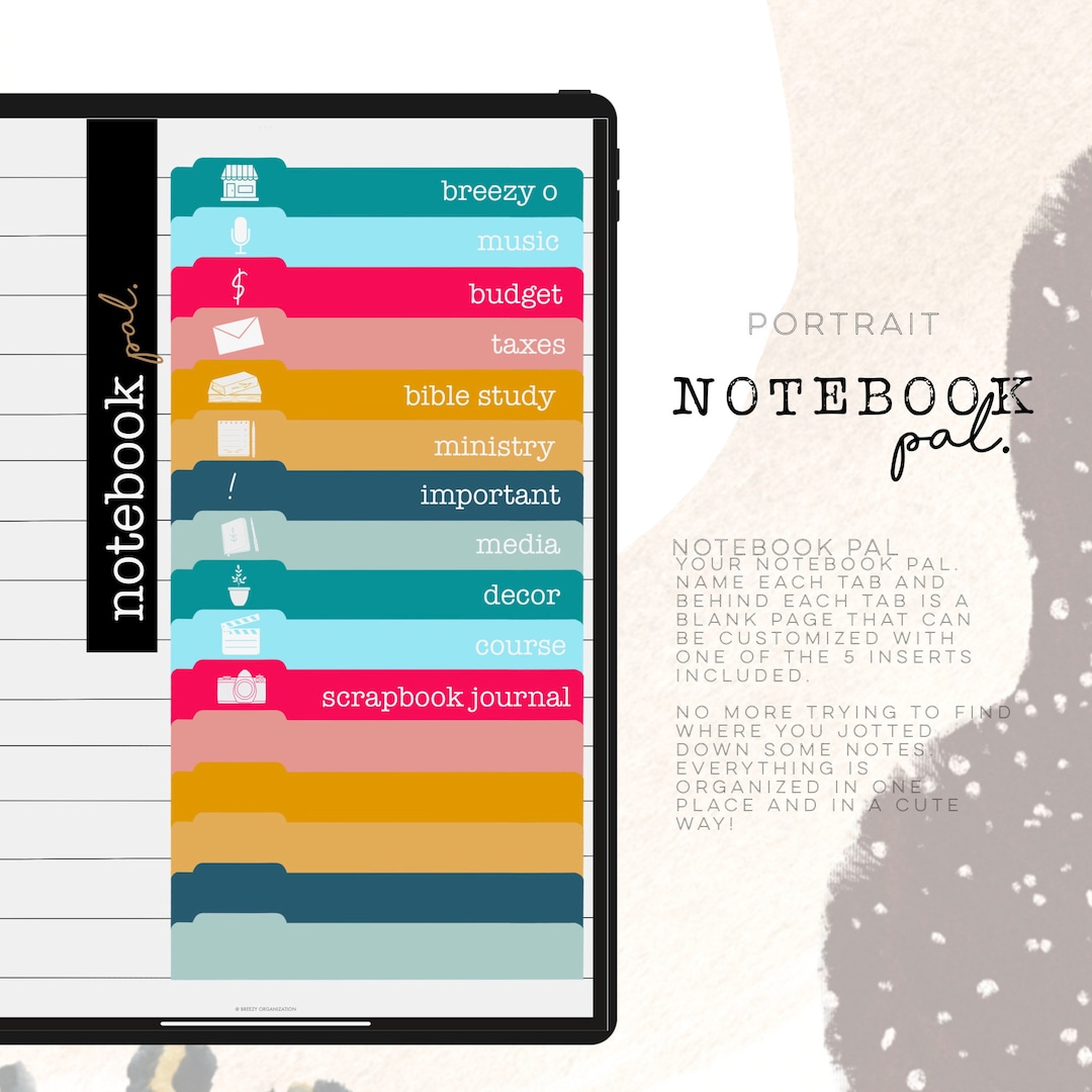 Portrait Notebook Pal | Organize Everything in One Place! Digital ...