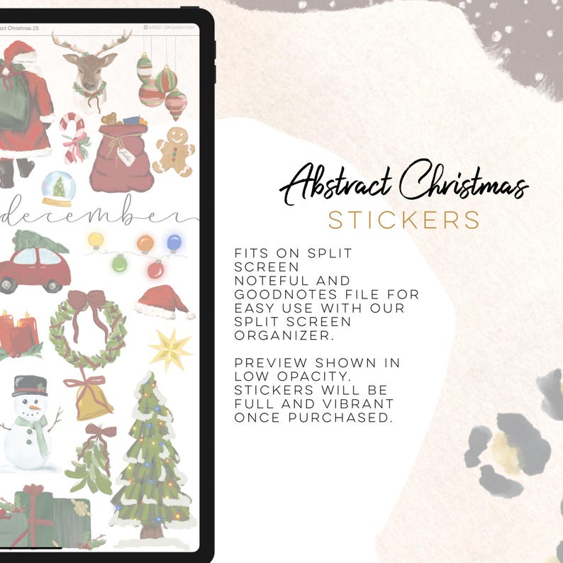 Abstract Christmas Digital Stickers, Digital Planning, Christmas ...