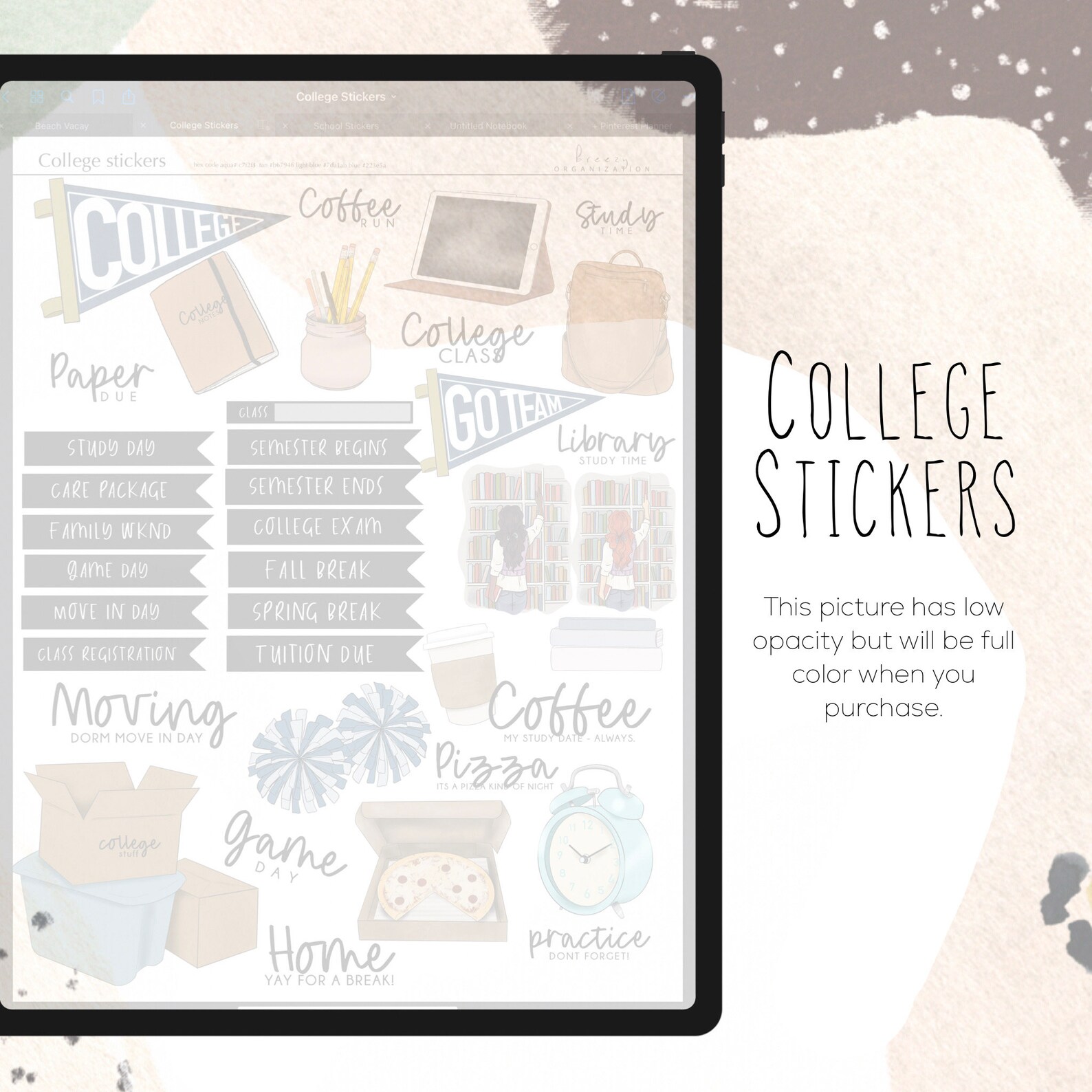 College Stickers for Goodnotes Student Digital Stickers - Etsy