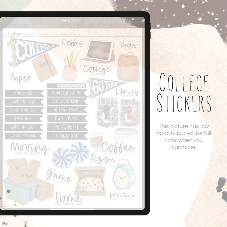 College Stickers for Goodnotes Student Digital Stickers - Etsy