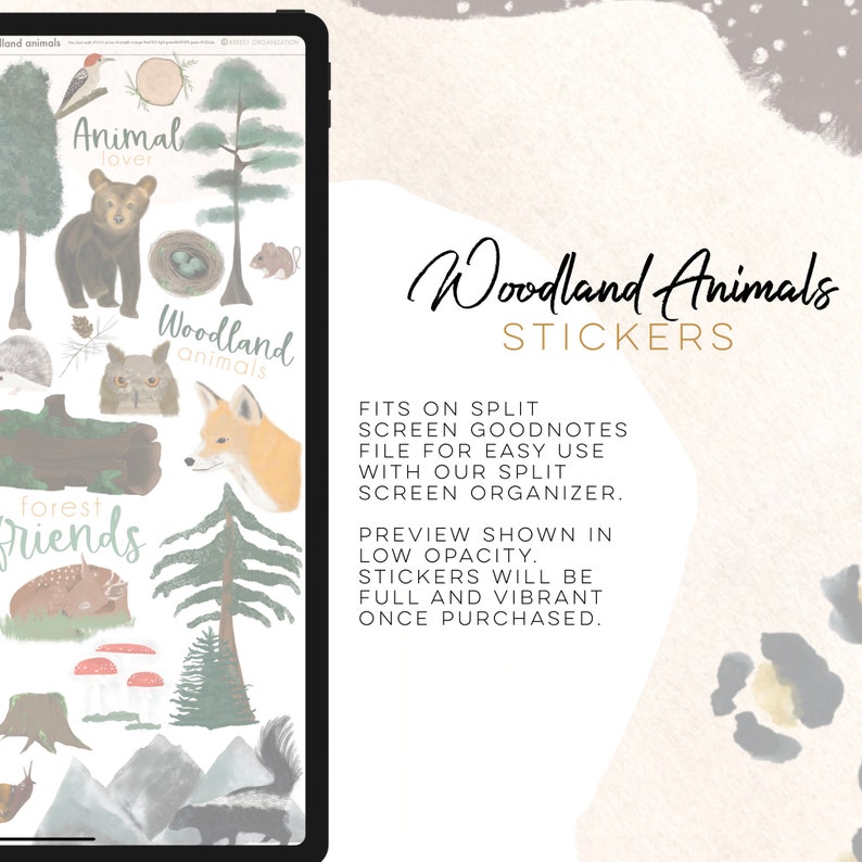 Woodland Animal Digital Stickers for Animal Lovers, Forest Animals ...