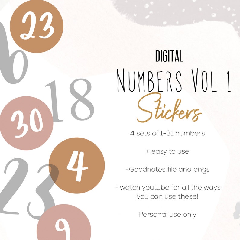 Number Stickers for Digital Planning Circle Number Sticker | Etsy