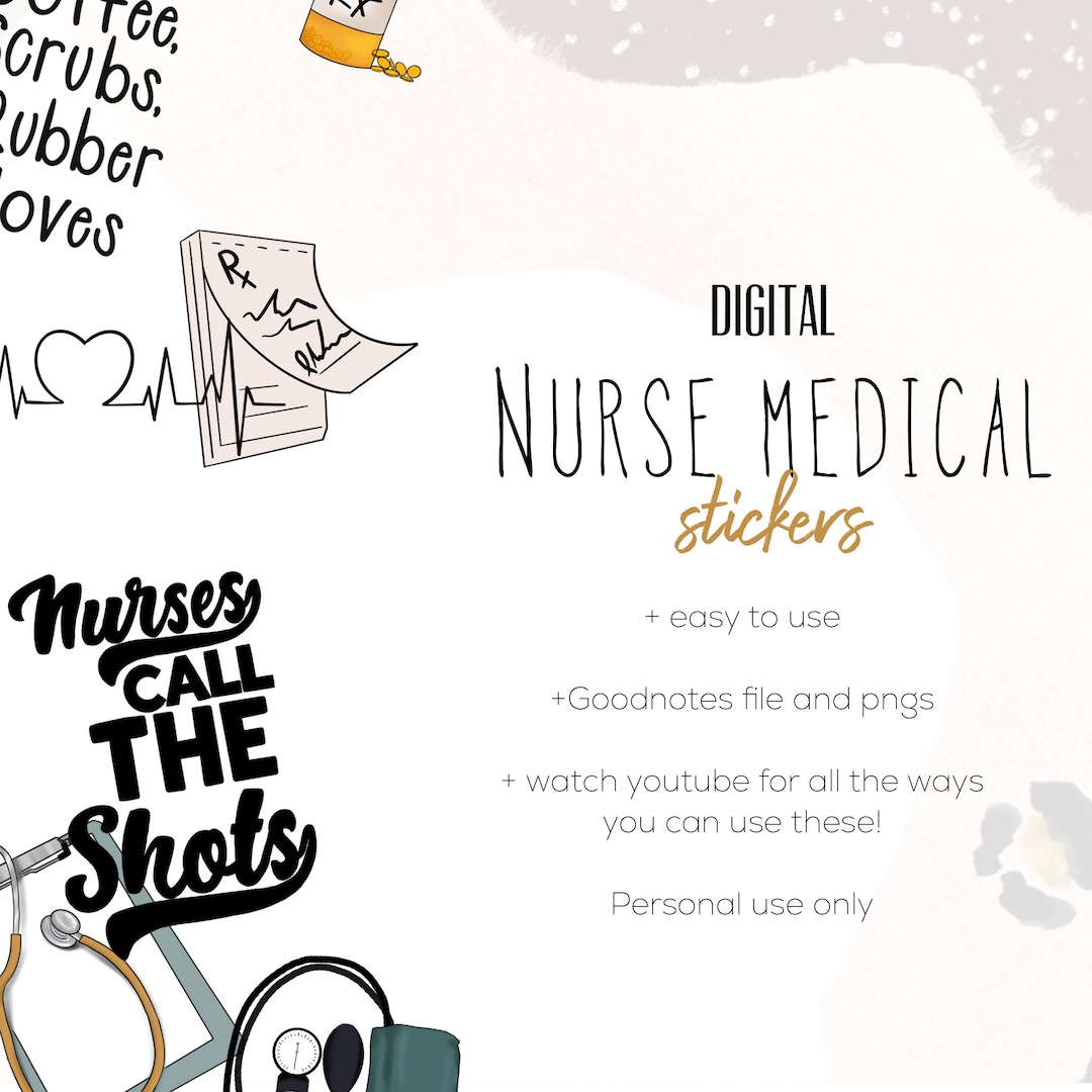 Nurse Digital Stickers | Medical Modern Stickers GOODNOTES, Digital ...
