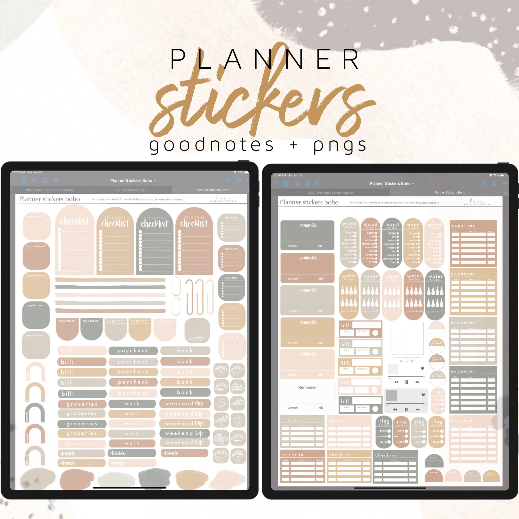 Boho Digital Planner Sticker Bundle Perfect Digital Sticker - Etsy