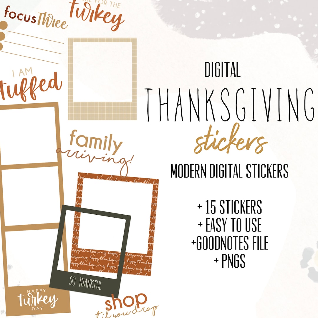 Thanksgiving Digital Stickers | Fall Goodnotes Modern Stickers, Digital ...