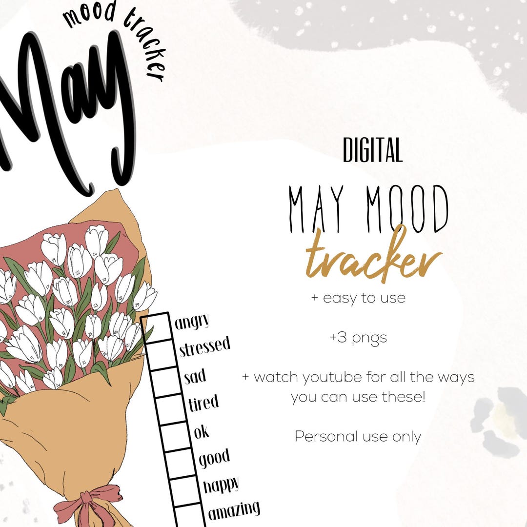 May Mood Tracker Stickers | Modern Digital Mood Stickers - Etsy