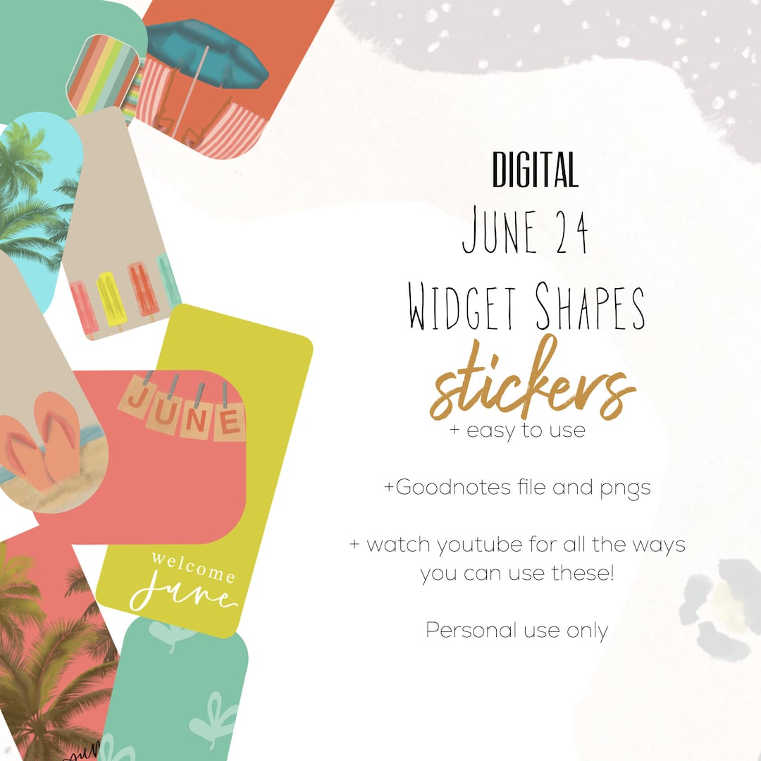 June 2024 Widget Shapes Digital Stickers | Spring Stickers Goodnotes ...