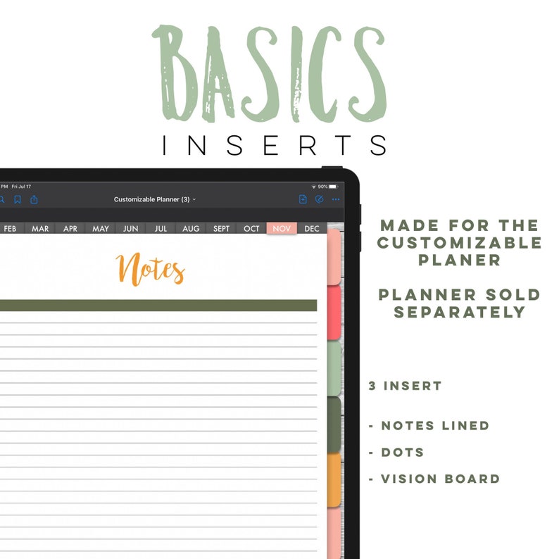 Basic Dot Notes and Vision Board Digital INSERTS for the - Etsy