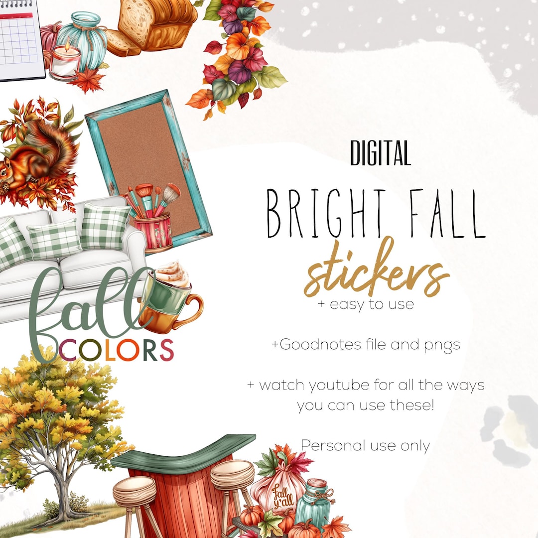 Bright Fall 24 Digital Stickers, Digital Planning, Fall Stickers ...