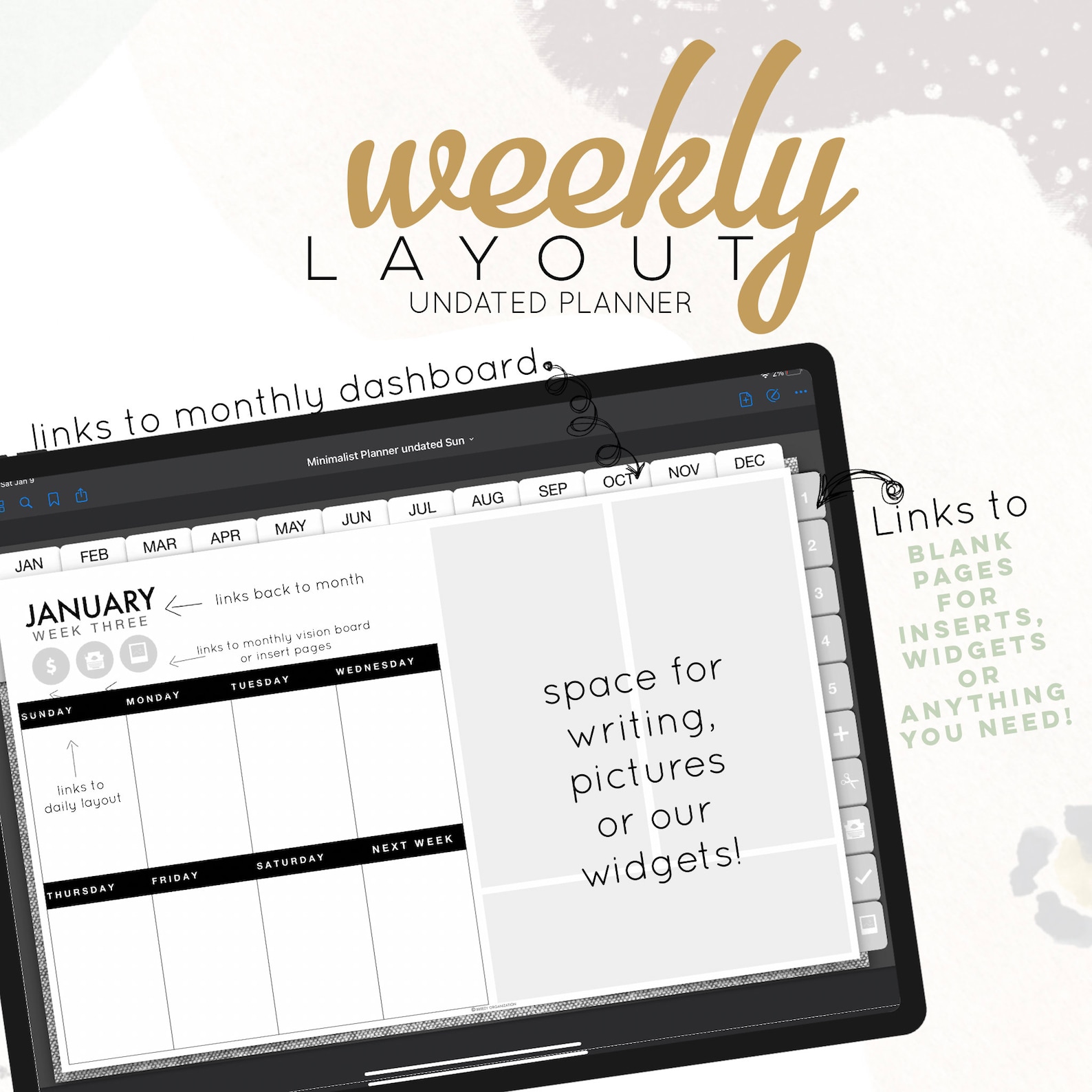 Undated Life Planner Digital Life Planner Easy Customizable | Etsy