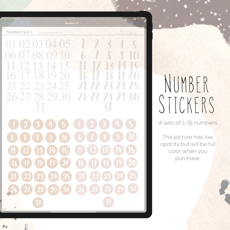 Number Stickers for Digital Planning Circle Number Sticker - Etsy