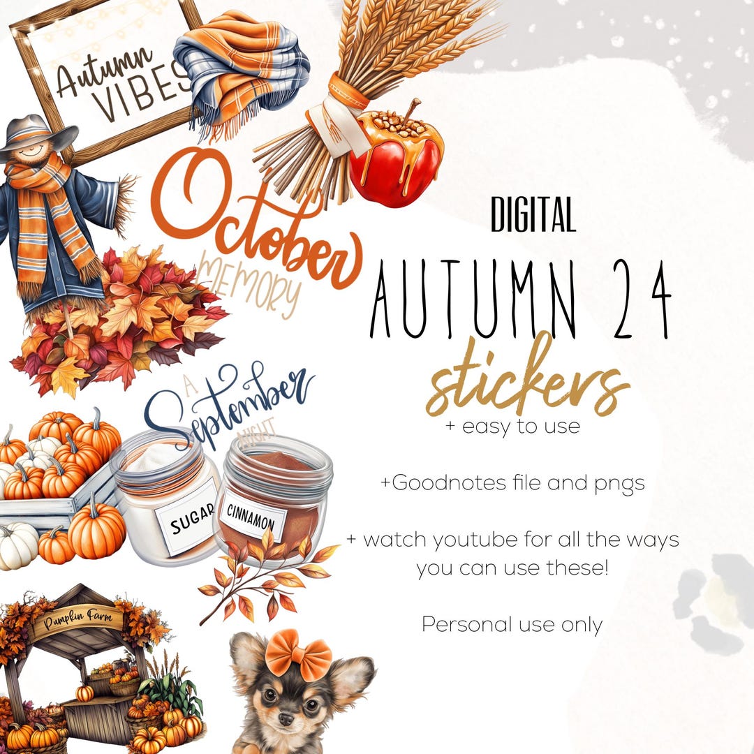 Autumn Digital Stickers, Digital Planning, Fall October Stickers ...