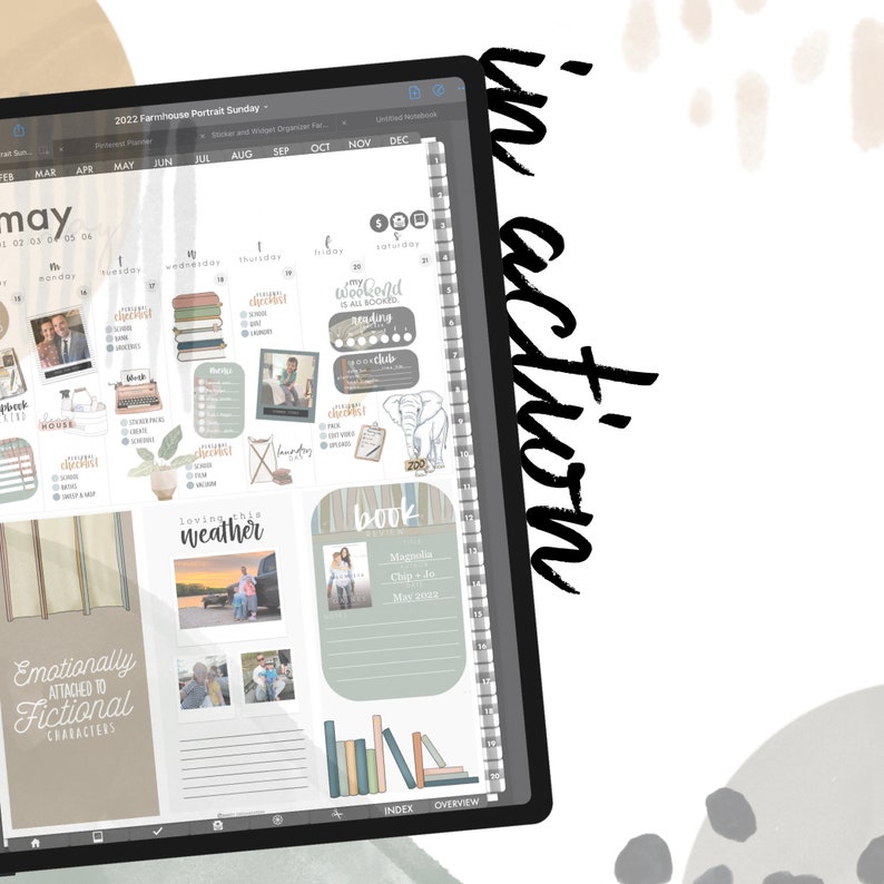 Book Digital Widgets for Goodnotes Modern Minimalist Digital | Etsy