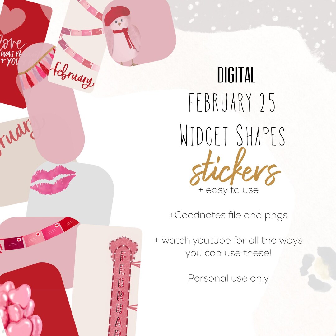 February 2025 Digital Shape Widgets | Digital Goodnotes Modern Stickers ...