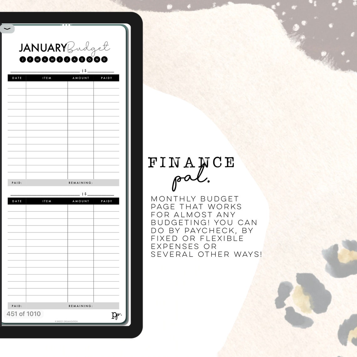 Finance Pal | the Digital Planning Organizing System! Digital Planner ...