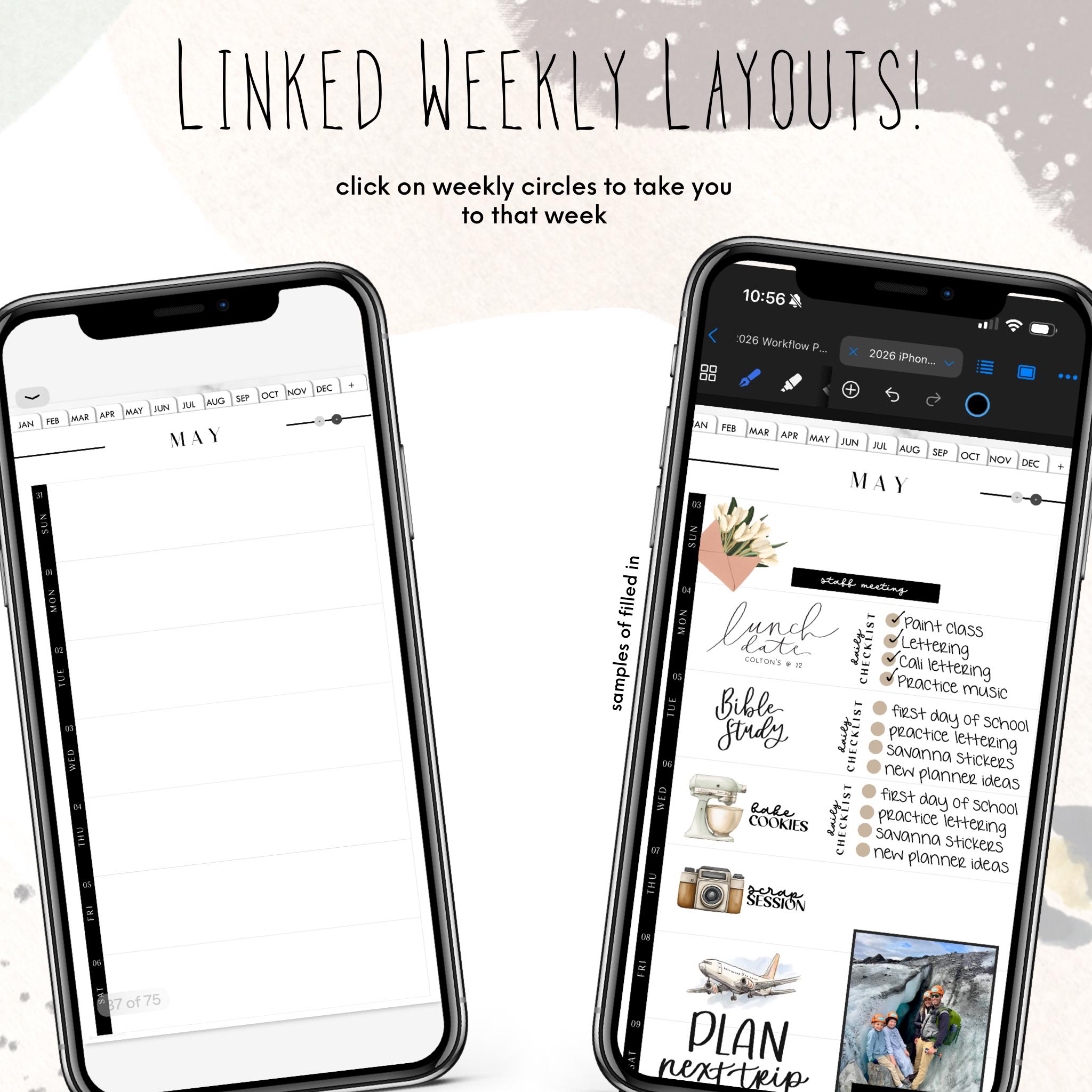 2026 Pocket Life Digital Planner | Weekly and Monthly Linked Phone ...