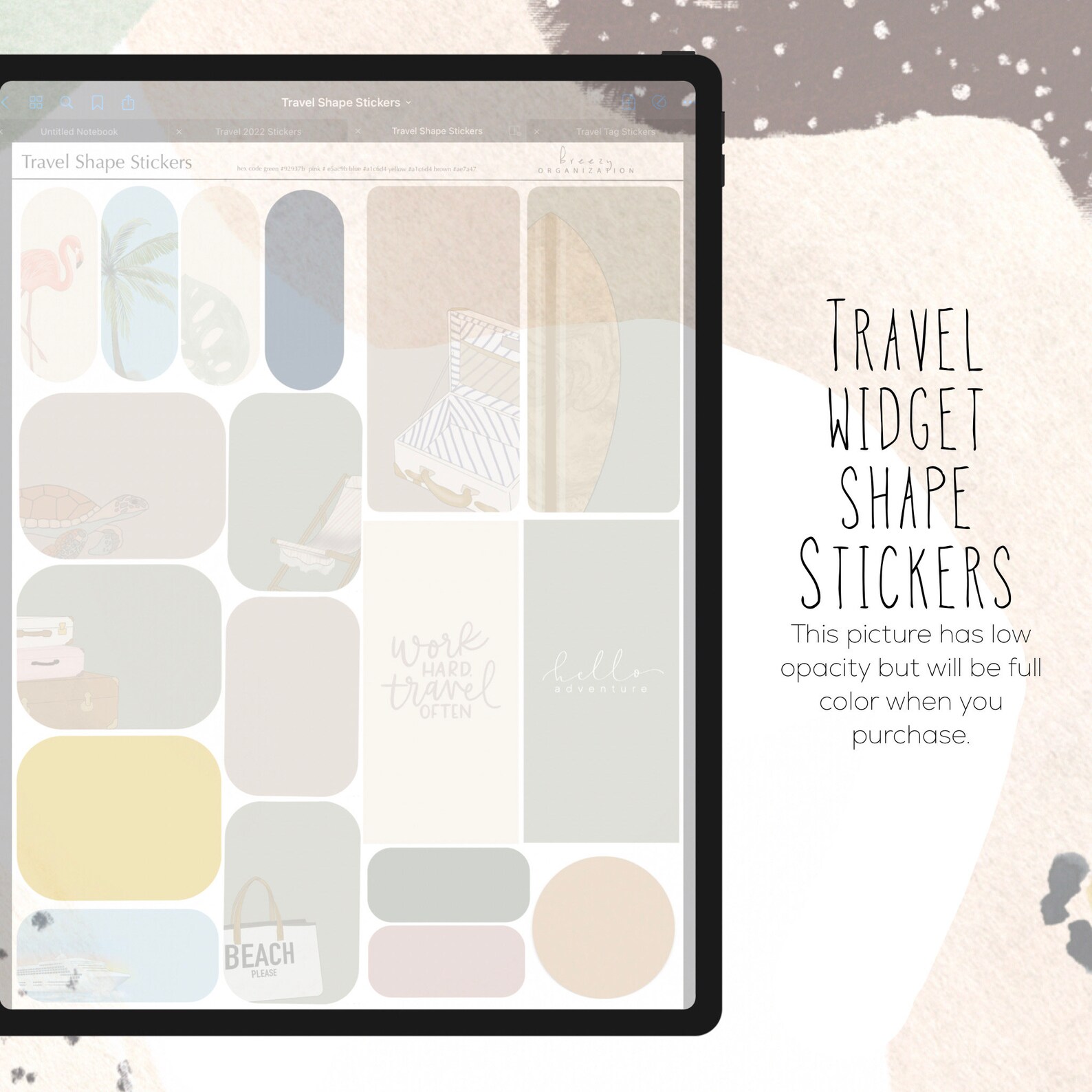 Travel 2022 Shape Widgets Digital Stickers for Goodnotes - Etsy
