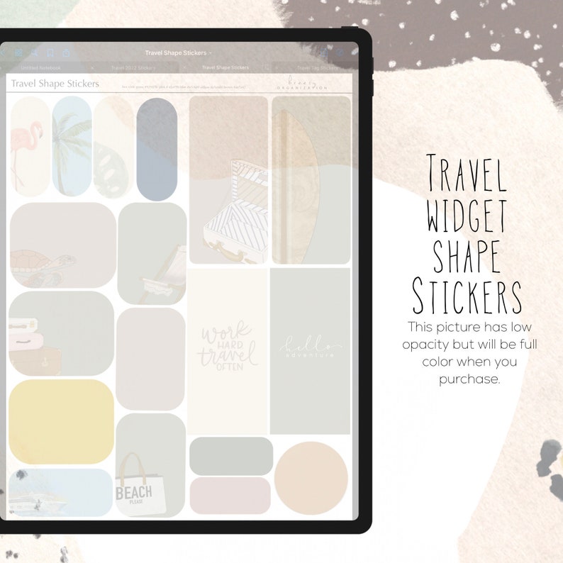 Travel 2022 Shape Widgets Digital Stickers for Goodnotes - Etsy