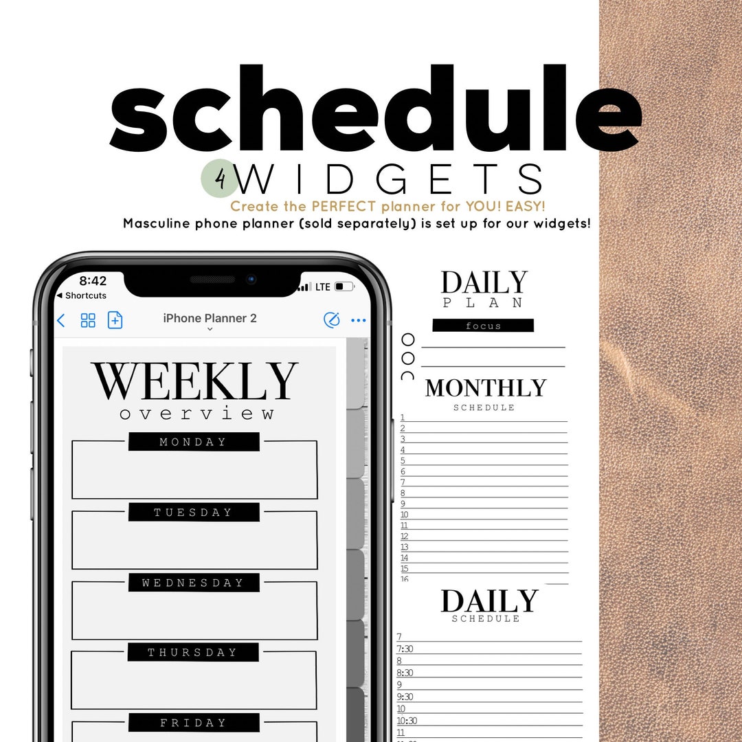Schedule (daily, Monthly, Weekly and More) Masculine Digital WIDGETS ...