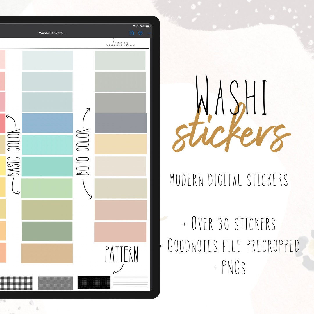 Digital Washi Transparent Stickers for Digital Planning | Block ...