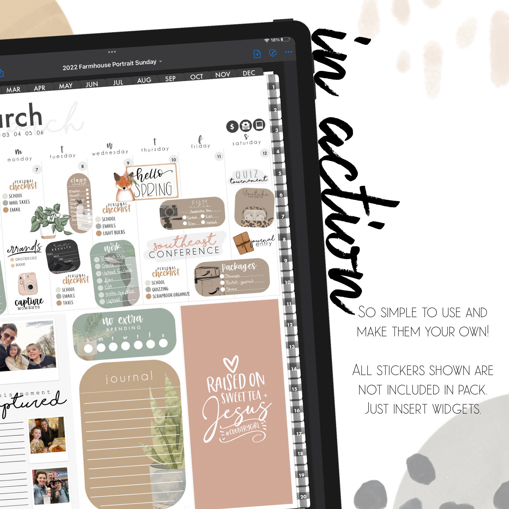 Shape Widgets Basic Theme Stickers Modern Digital Widget - Etsy