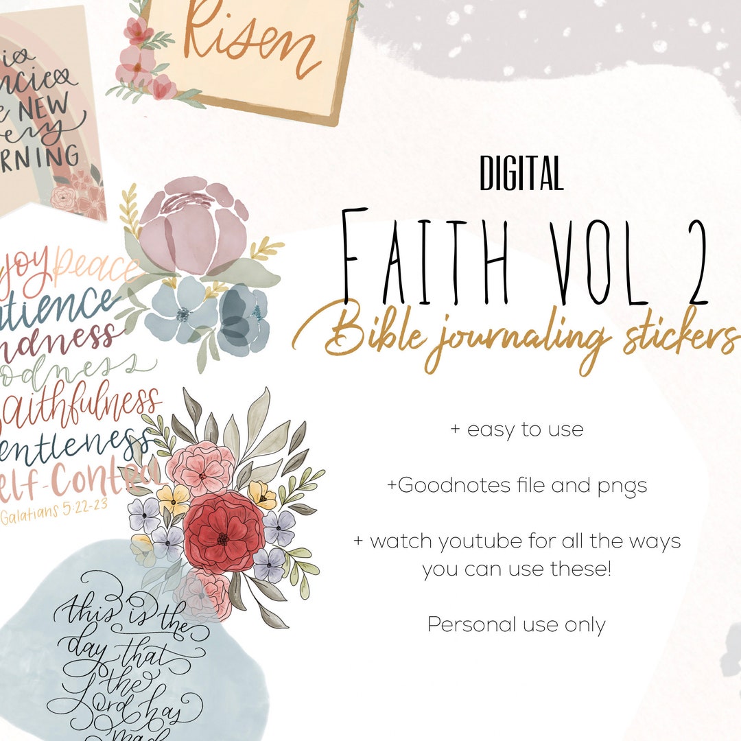Faith Sticker Vol 2 | Digital Bible Journaling Stickers Bible Lettering ...