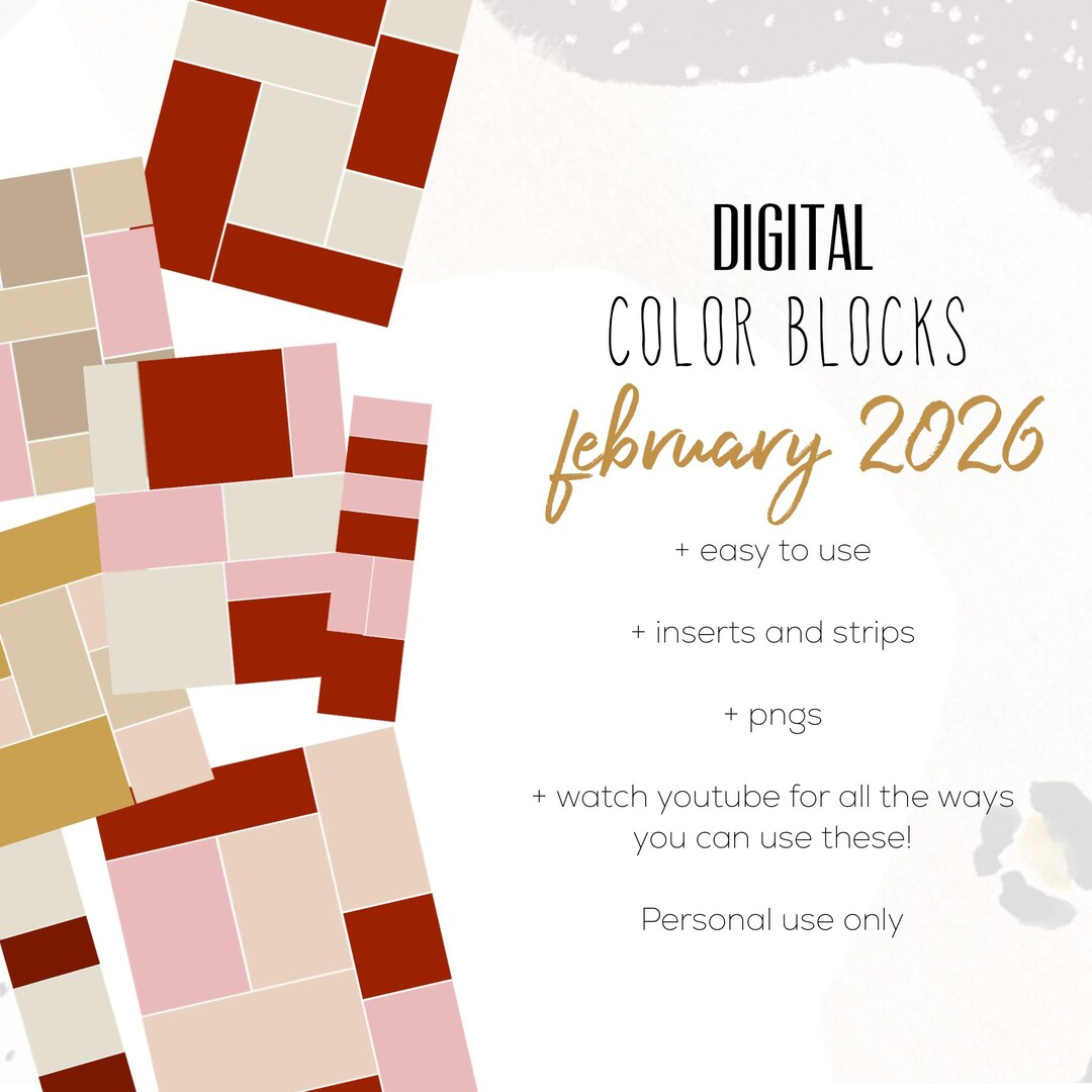 February 26 Color Blocks for the Customizable and Life Digital Planner ...