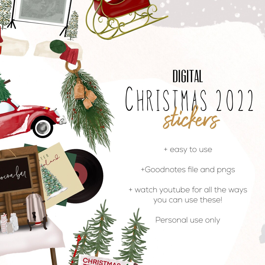 Christmas 2022 Digital Stickers | Christmas Goodnotes Modern Stickers ...