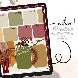 Fall Colored Tab Stickers for Goodnotes, Fall Tab Stickers | Month Tab ...