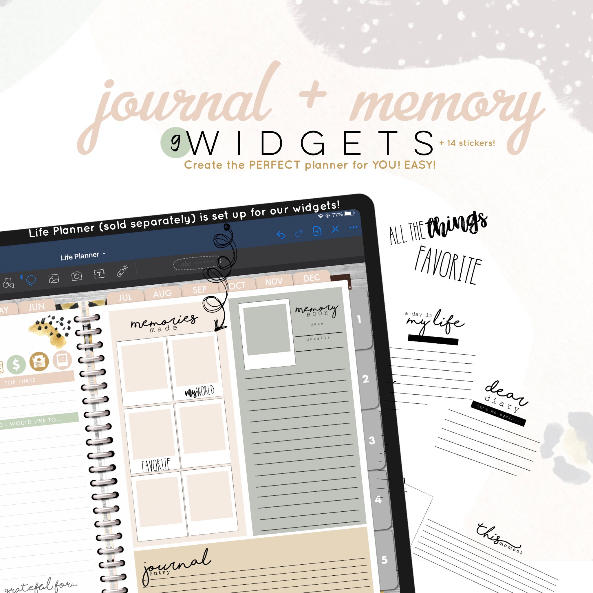 Journal Memory Widgets Journal Stickers Memory Keeping | Etsy