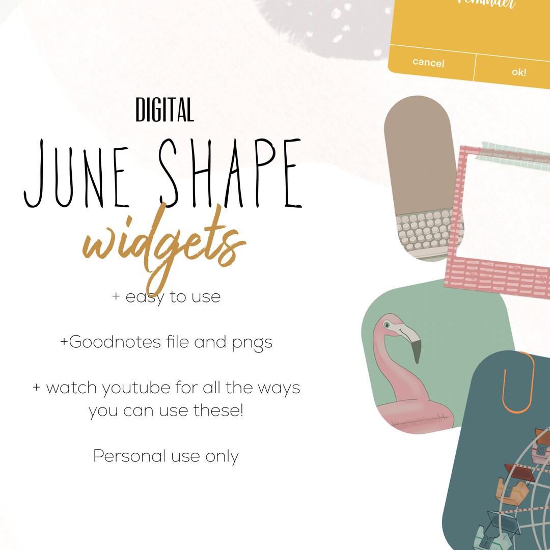 June Shape Stickers 2022 | Modern Digital Summer Stickers - Etsy