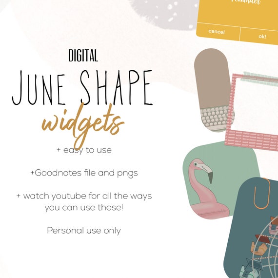 June Shape Stickers 2022 Modern Digital Summer Stickers - Etsy