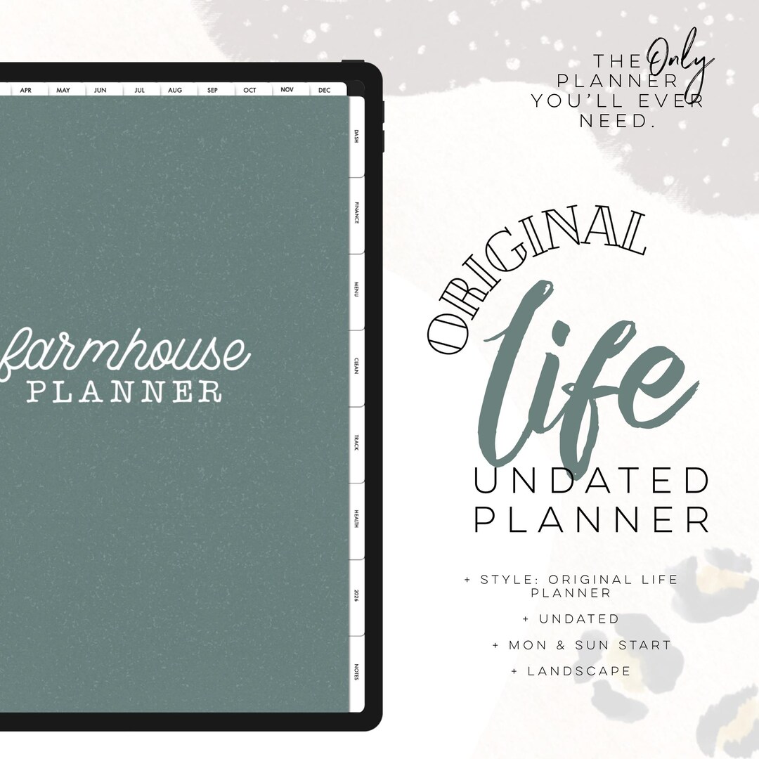 Undated Life Planner Farmhouse PORTRAIT | New for 2025 All in One ...