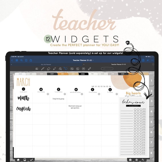 Teacher Widgets Digital WIDGETS for Customizable Digital | Etsy