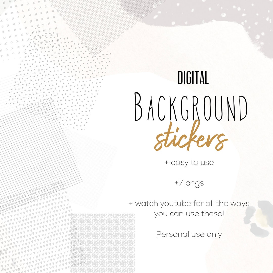 Background Stickers | Modern Digital Cute Background Stickers | Digital 