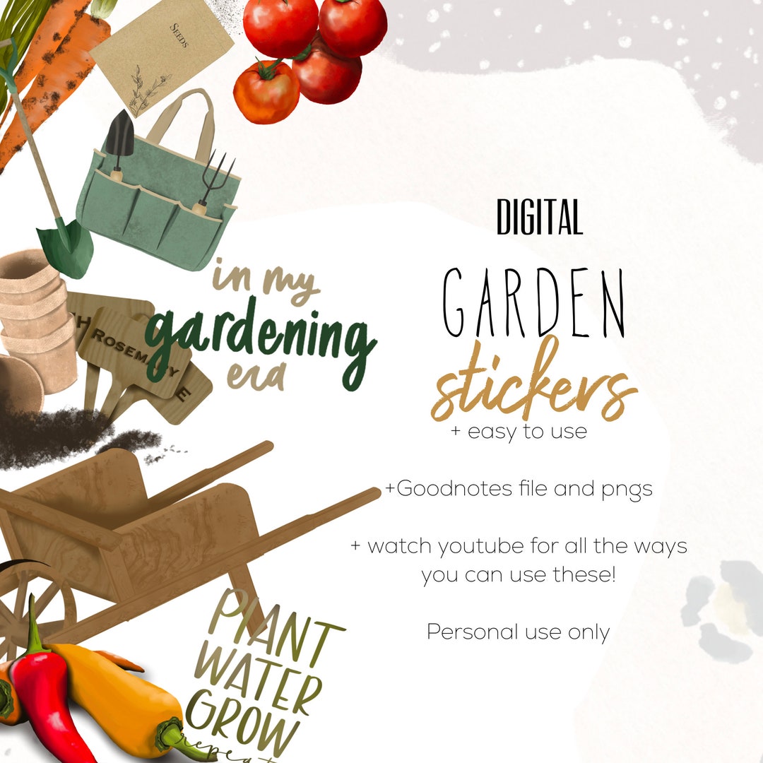 Gardening Digital Stickers Stickers, Digital Planning, Plant Stickers ...