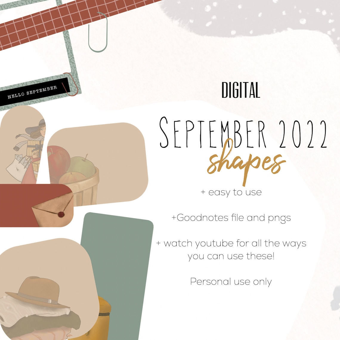 September 2022 Stickers Widgets for Goodnotes September 2022 - Etsy