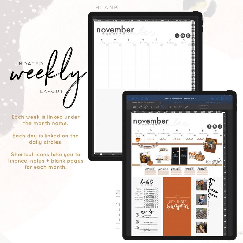 Farmhouse Life Planner Undated Portrait Digital Life Planner - Etsy