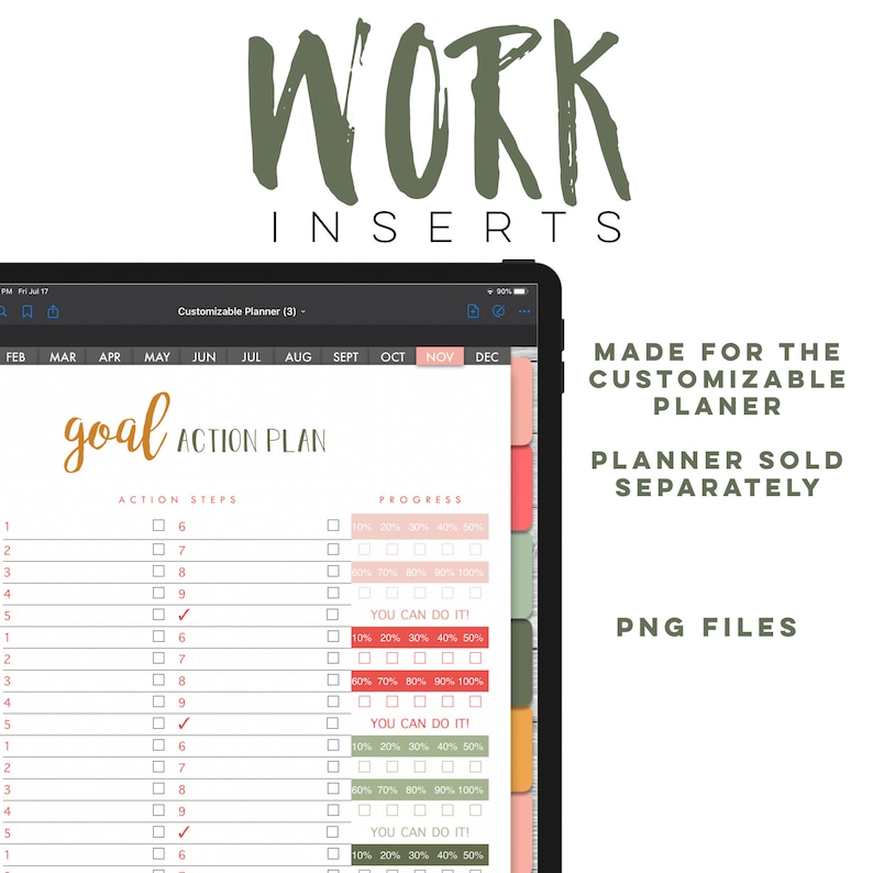 Word Digital INSERTS for the Customizable Digital Planner - Etsy