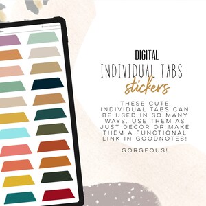 Individual Tab Stickers for Goodnotes, Colored Tab Stickers | Tab ...