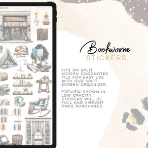 Bookworm Digital Stickers Stickers, Digital Planning, Book Lover ...