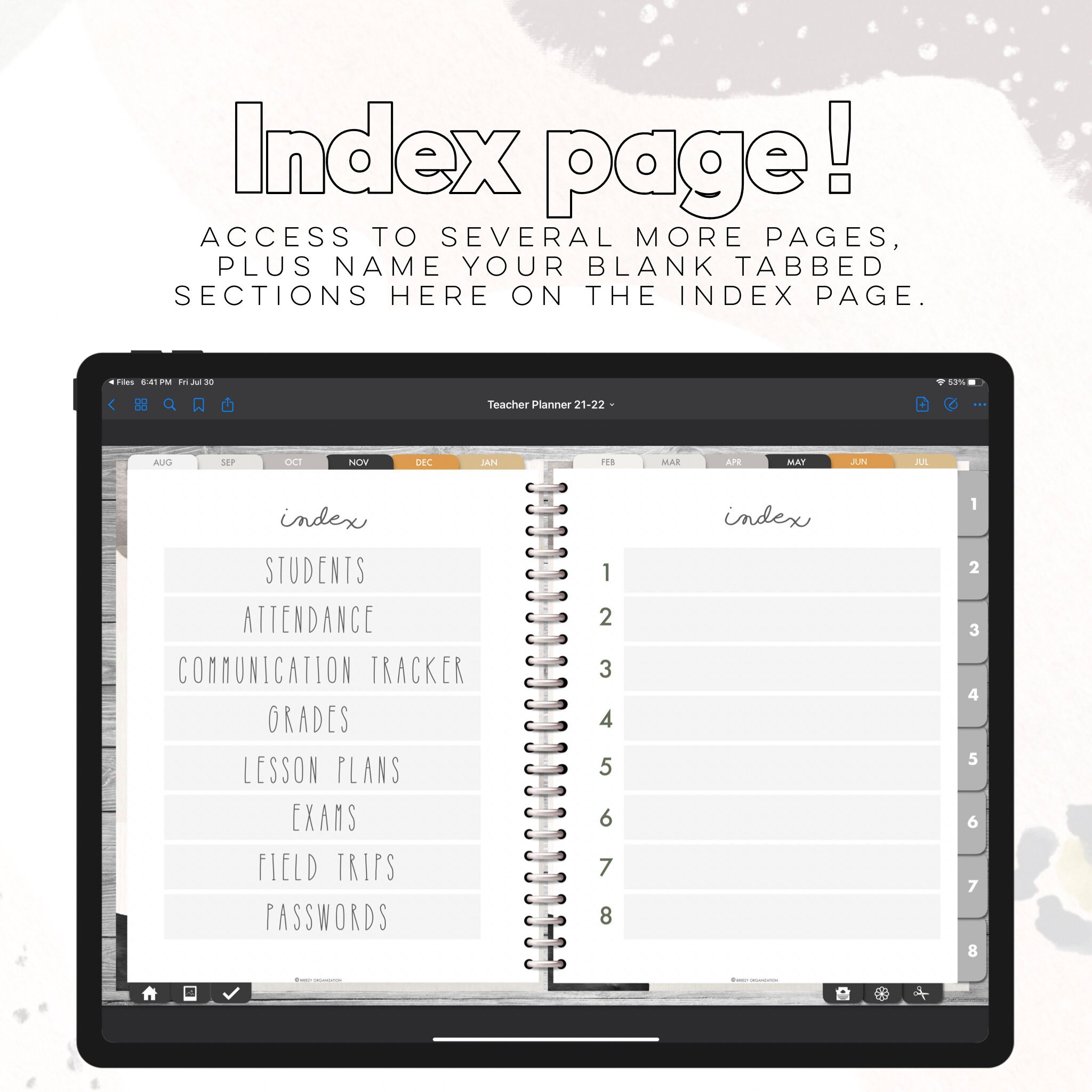 Digital Teacher Planner UNDATED Goodnotes Digital Teacher Planner ...